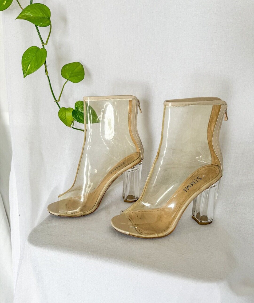 Vintage MOD Clear Boots / 60s 90s Mod Style Boots / 1960s 1990s Clear ...