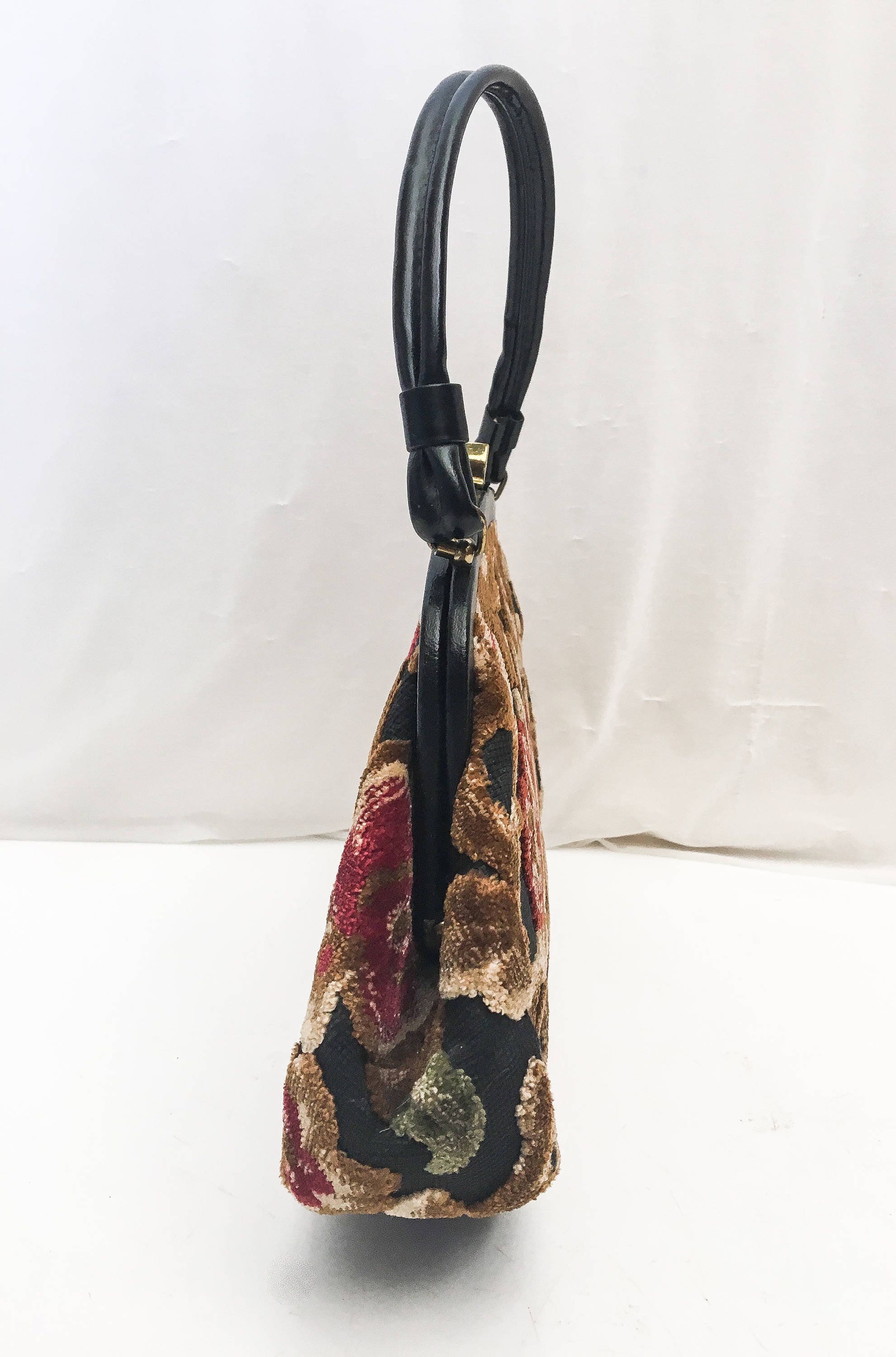 Vintage Tapestry Kelly Bag // 50s 60s Garay Tapestry Purse / | Etsy