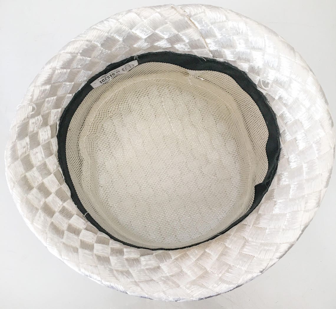 Vintage 50s 60s Black & White Straw Mod Bucket Hat / Mid - Etsy