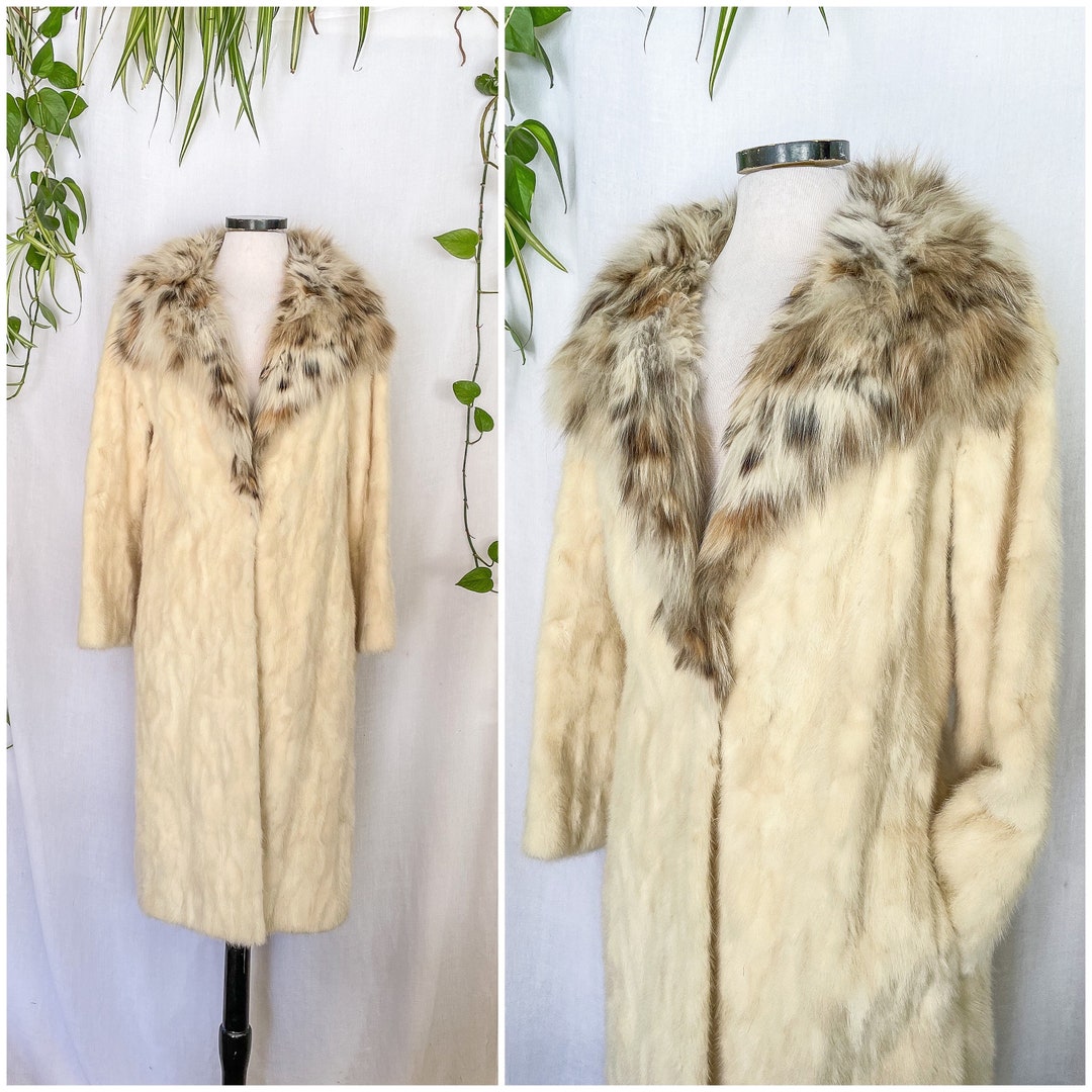 VTG Ivory Fox, Mink, Fur Coat / Platinum Blonde Fur Coat / DECADENT Old ...