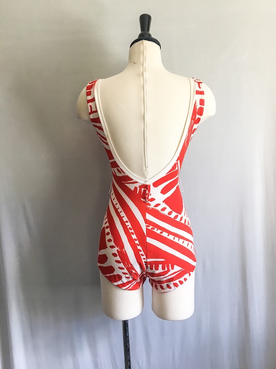 1960s Red Print Vintage Swimsuit, Cole of California - Gem