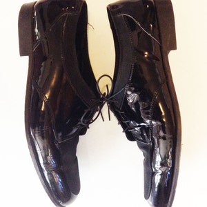 Vintage Black Adolfo Shoes // ADOLFO Men's Patent Leather & Grosgrain ...