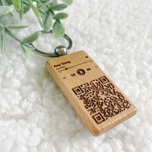 Scannable Song Keychain, Scannable Music Code Keychain, QR Code ...