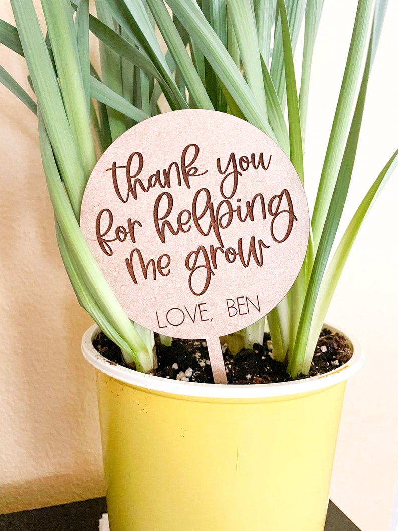 Thank You for Helping Me Grow Plant Stake Teacher - Etsy
