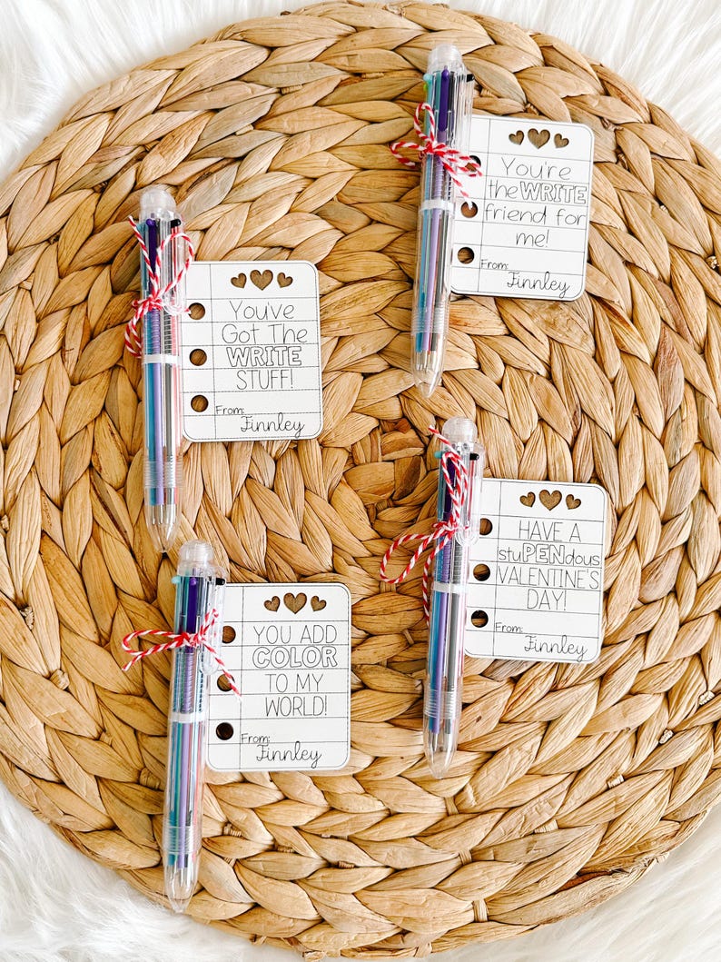 Personalized Valentines With Pen, Valentines for Class, Kids School ...