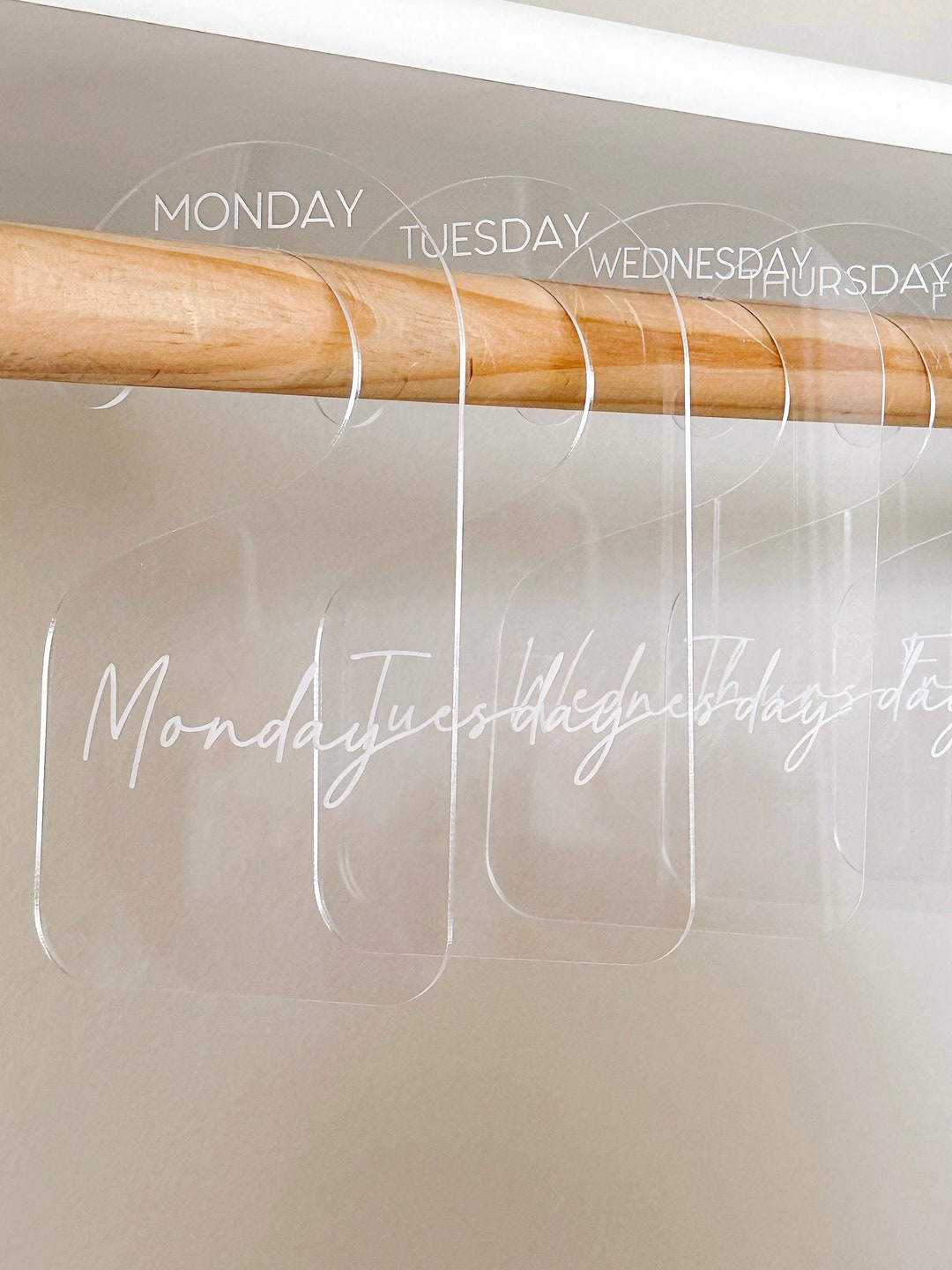 Days of the Week Closet Dividers, Clear Acrylic Minimalist Clothes ...