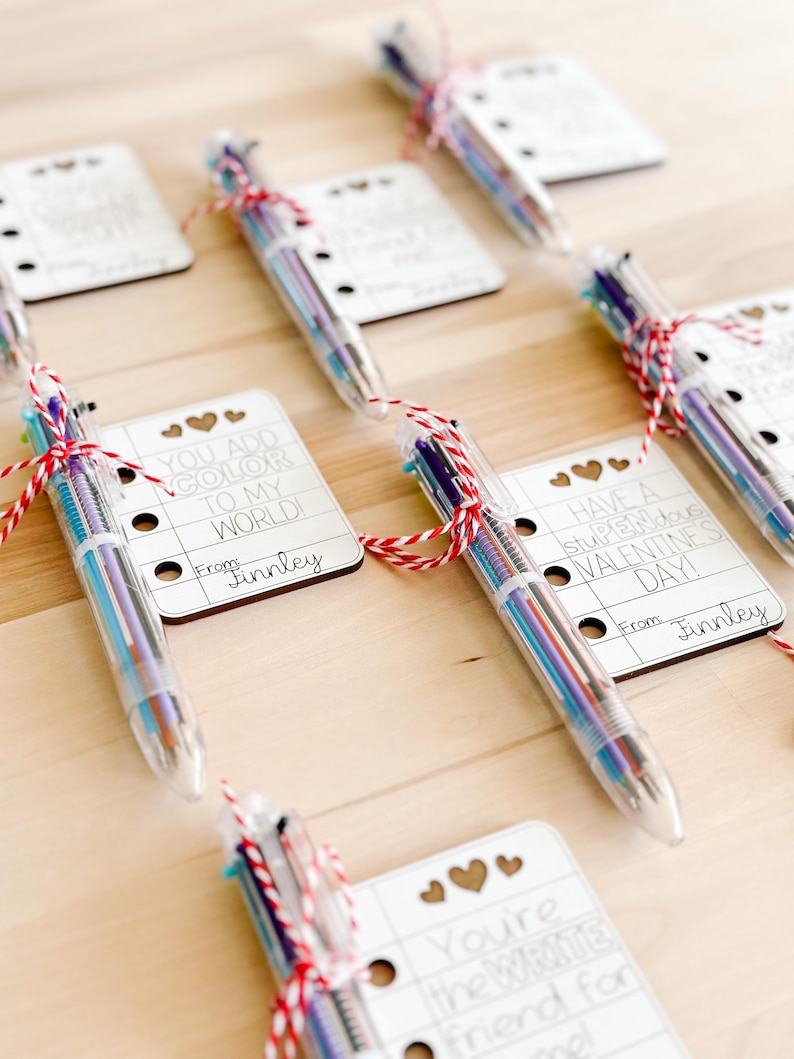 Personalized Valentines With Pen, Valentines for Class, Kids School ...