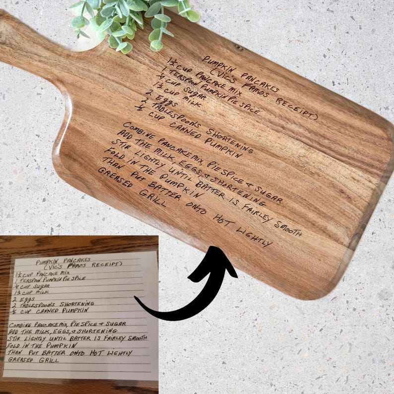 Handwritten Recipe Cutting Board, Recipe Keepsake, Handwriting Gift ...