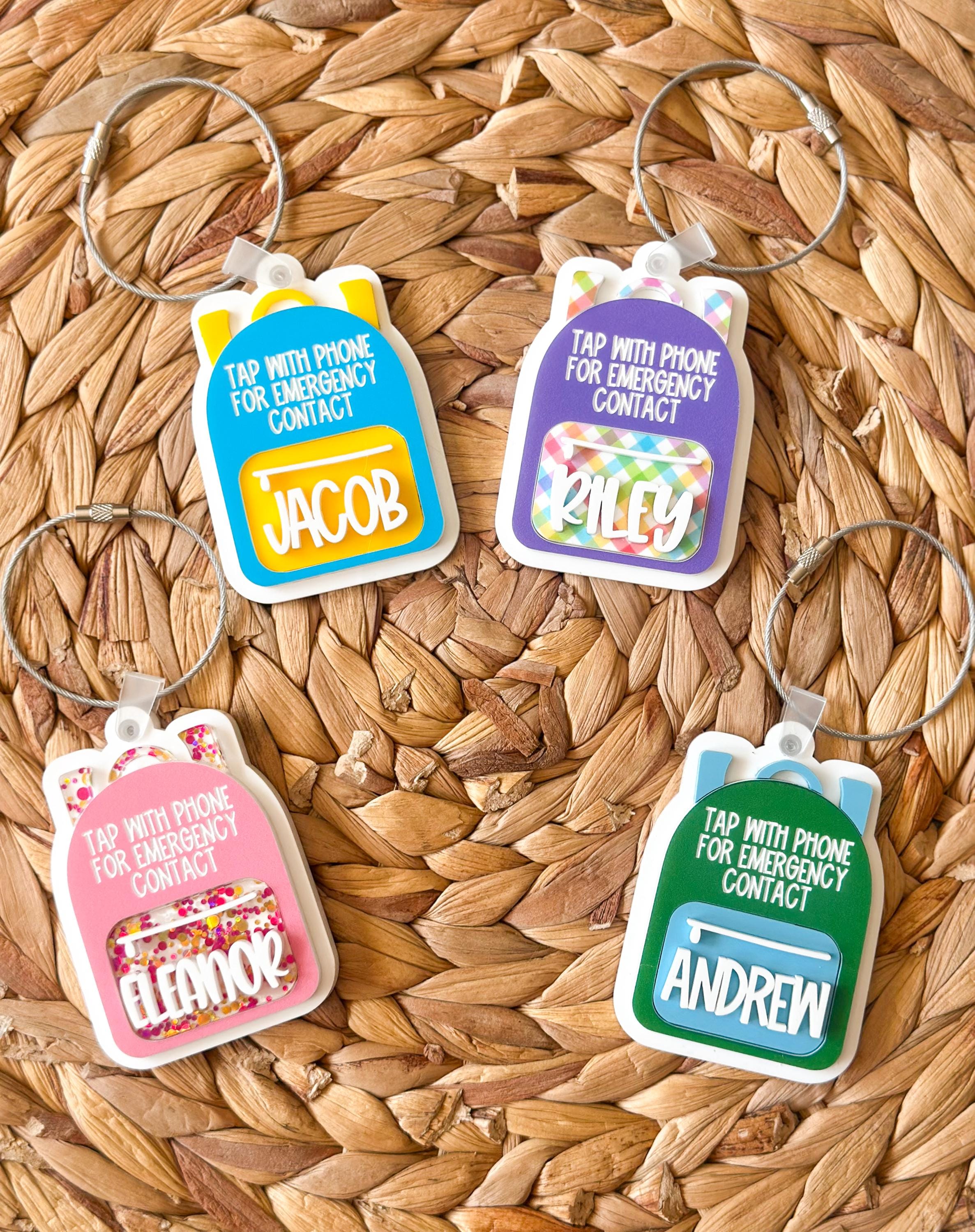Backpack Tag With Parent Info, Emergency Contact Backpack Tag ...