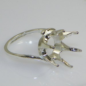 Round Crescent (4mm - 11mm) Sterling Silver Pre-notched RING Setting ...