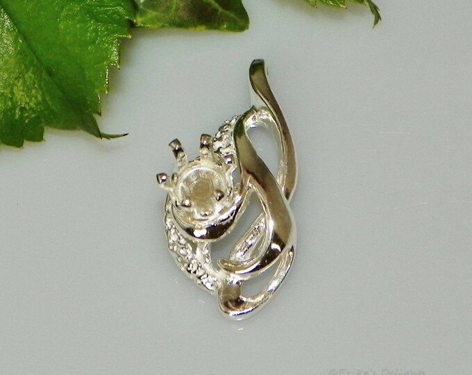 5mm - 6mm Round Fancy Semi Textured Snap Tite Sterling Silver Pendant ...