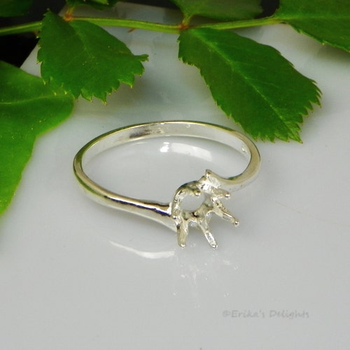 ROUND 2 Stone Bypass 4mm Sterling Silver Pre-notched RING - Etsy