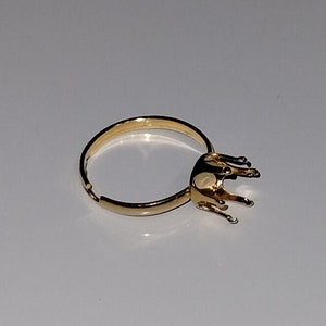 8mm Round Gold Plated Snap Tite Ring Settings Adjustable Finger Size - Etsy