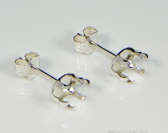 Oval (7x5 - 8x6) Sterling Silver Snap Tite Earring Settings - Etsy