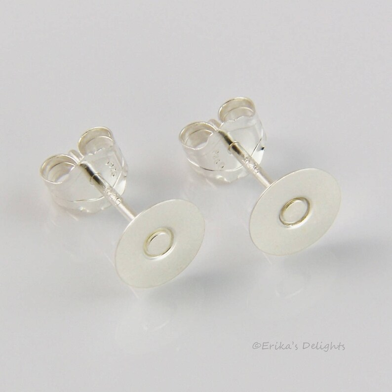 Flat Pad (4mm - 10mm) Sterling Silver Earring Settings (for Cab ...