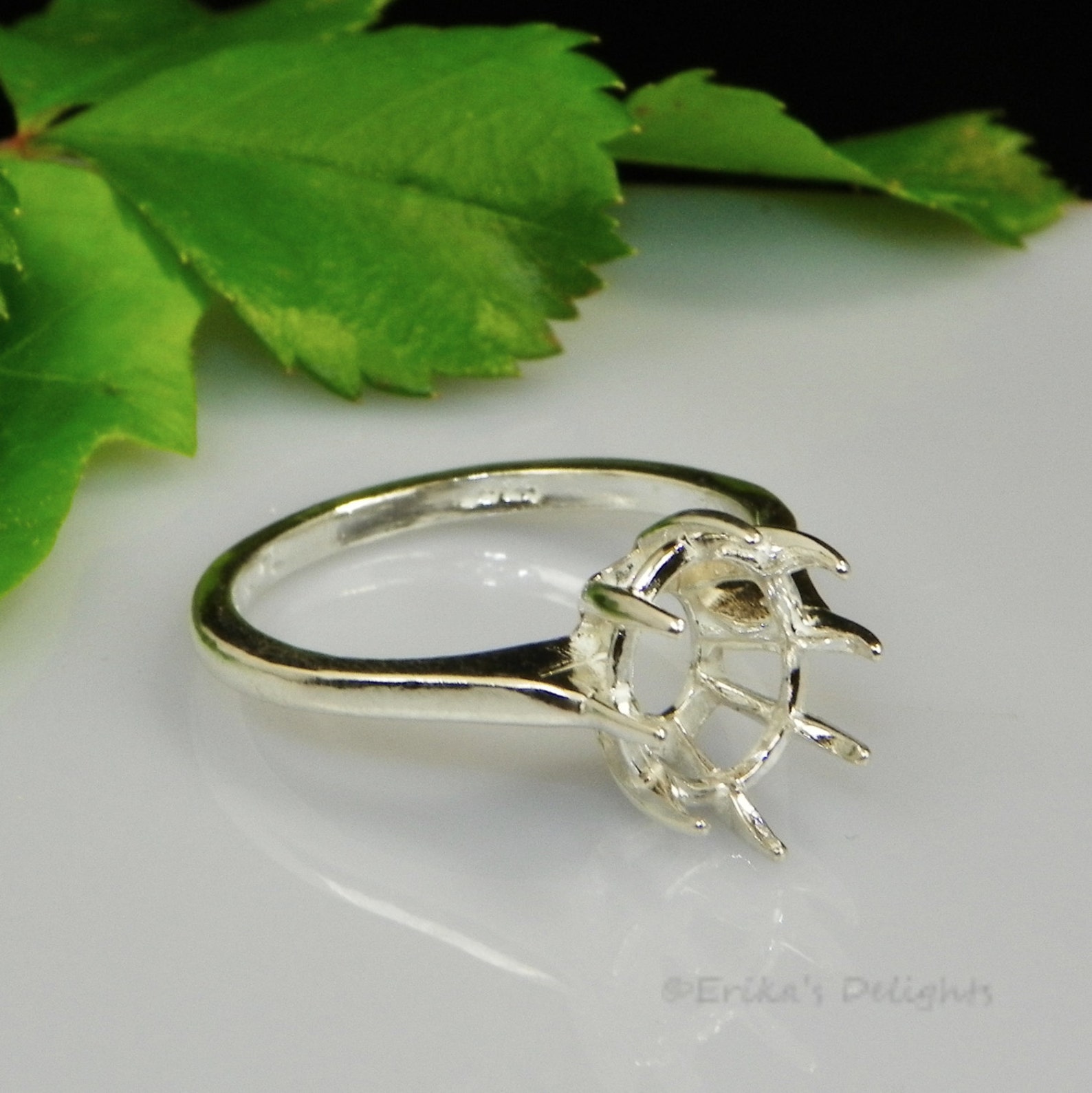 Oval Deep 8 Prong 10x8 20x15 Sterling Silver Pre-notched - Etsy