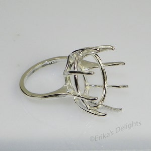 Oval Deep 8 Prong (10x8 - 20x15) Sterling Silver Pre-notched RING ...