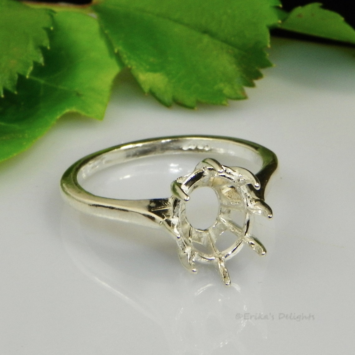 Oval Deep 8 Prong 10x8 20x15 Sterling Silver Pre-notched - Etsy