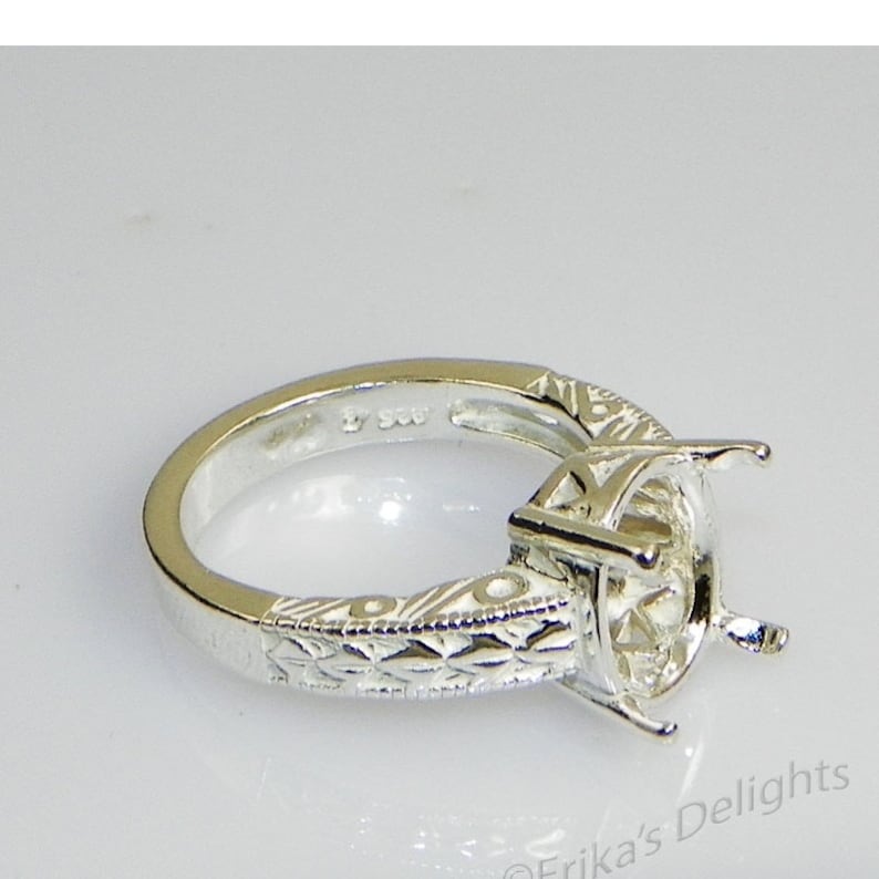 Oval Engraved Shank 7x5 18x13 Sterling Silver Pre-notched - Etsy