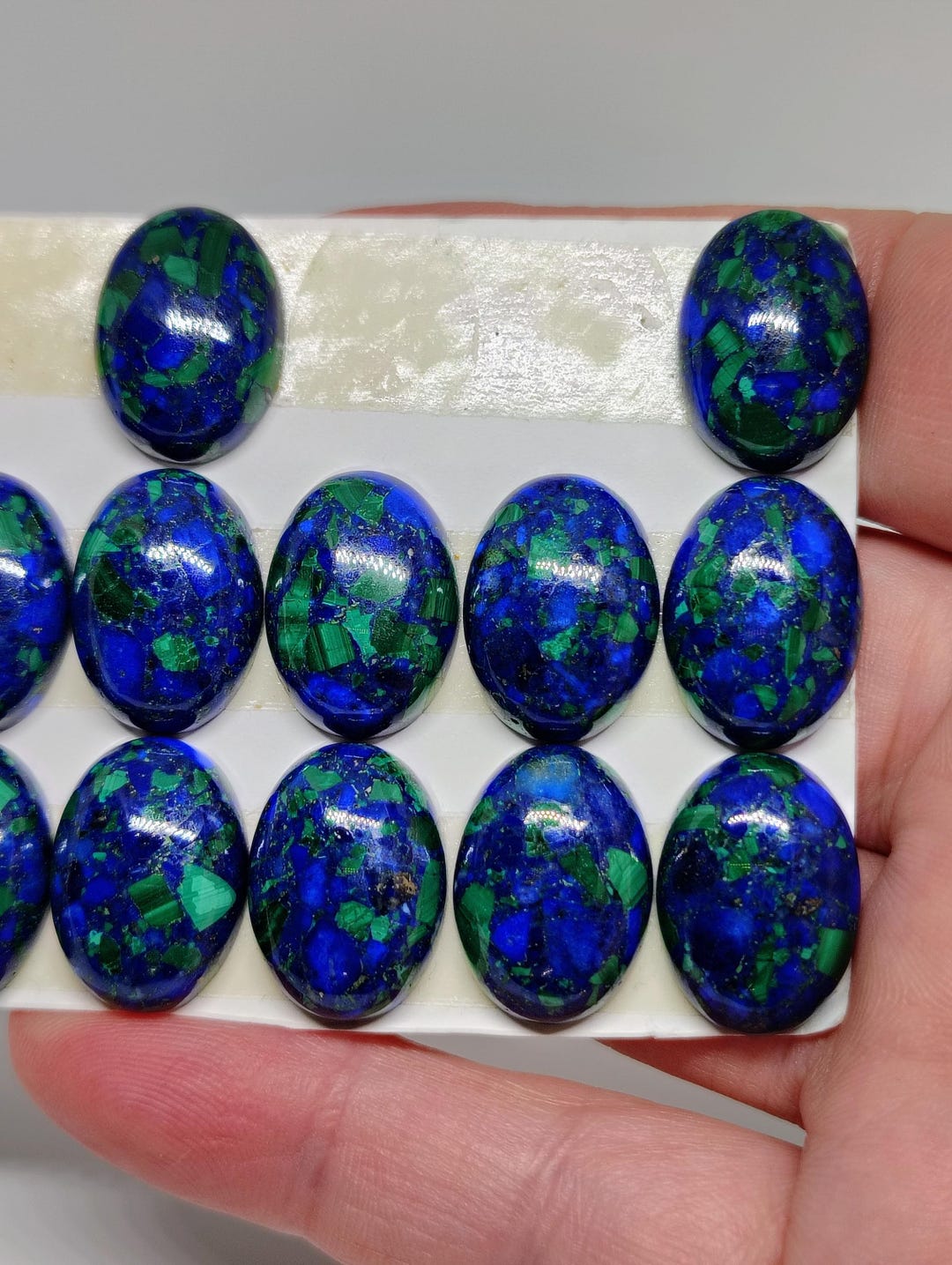 18x13 Oval Brecciated Malachite in Lapis Lazuli Cabochon Gemstone 10cts ...