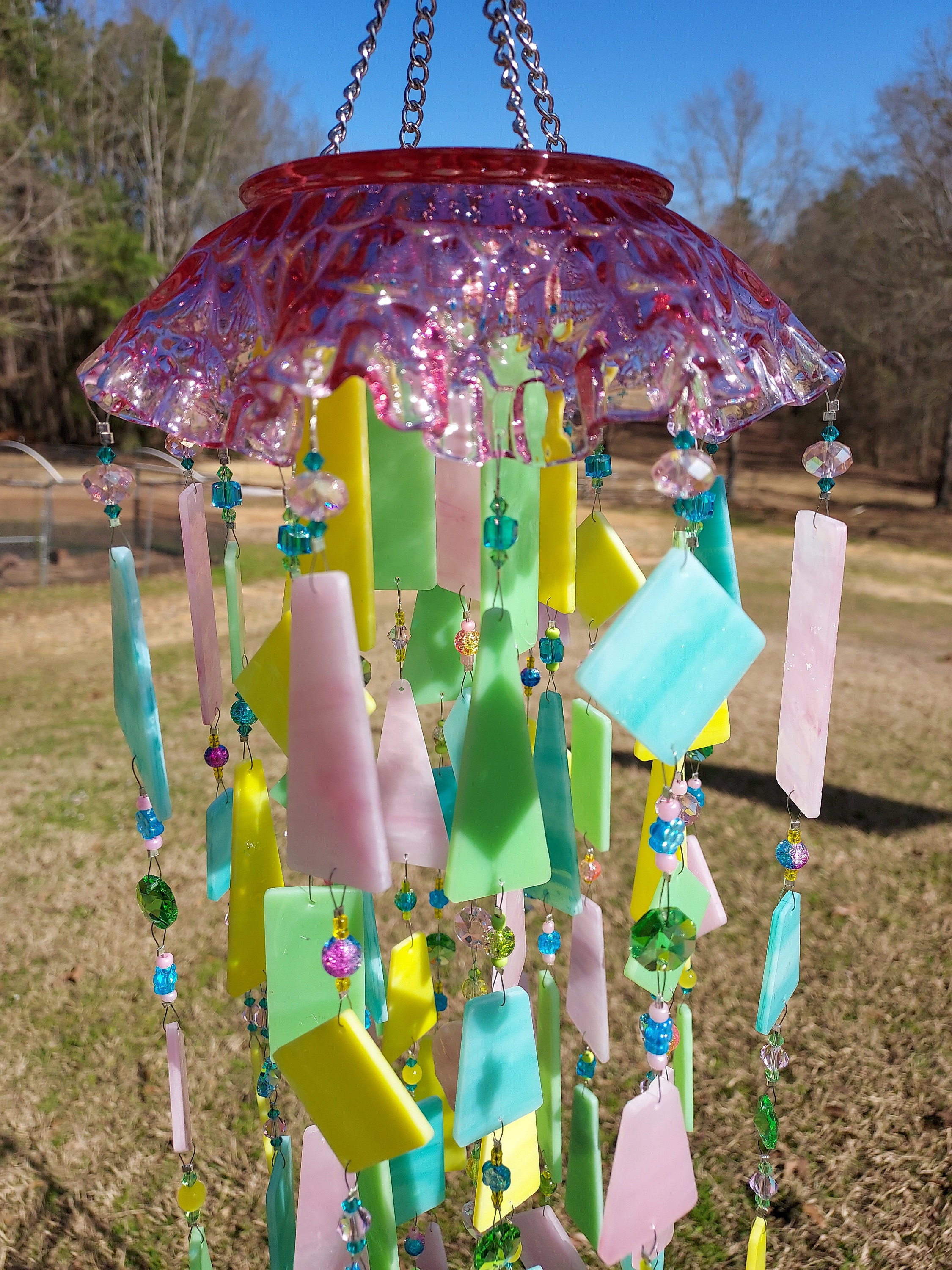 Special K Wind Chimes,spring Bouquet, Window Jewelry, Garden Decor ...