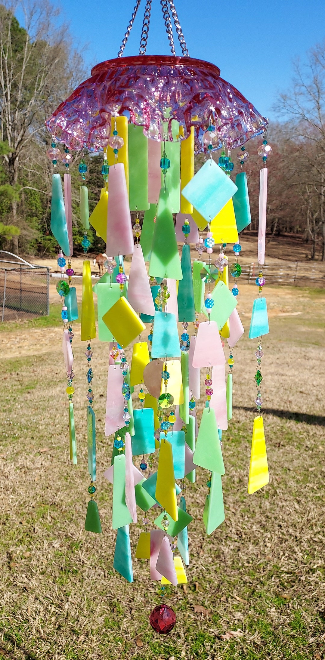 Special K Wind Chimes,spring Bouquet, Window Jewelry, Garden Decor ...