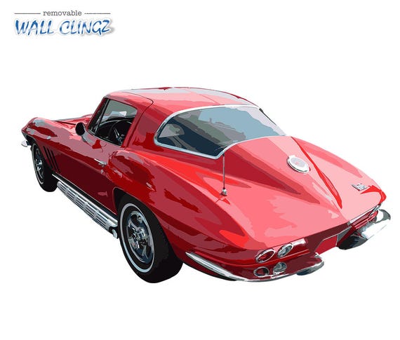 Corvette Wall Graphic Decal Man Cave Decor Garage Wall | Etsy