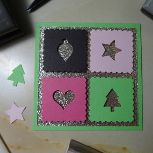 Holiday Tiny Cards-blank Inside-set of 6/ Glitter 3x3 Cards/ Gift Tags ...
