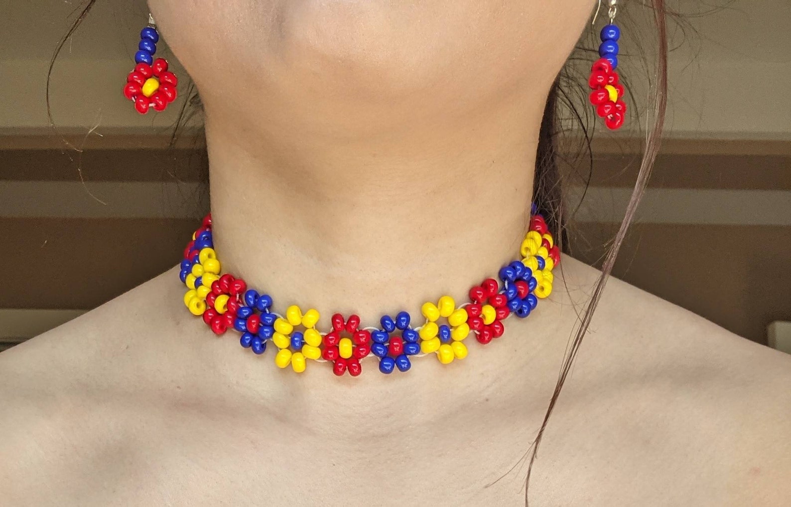 Daisy Large Flower Chain Choker / Chunky Colorful Bold Daisy Flower ...