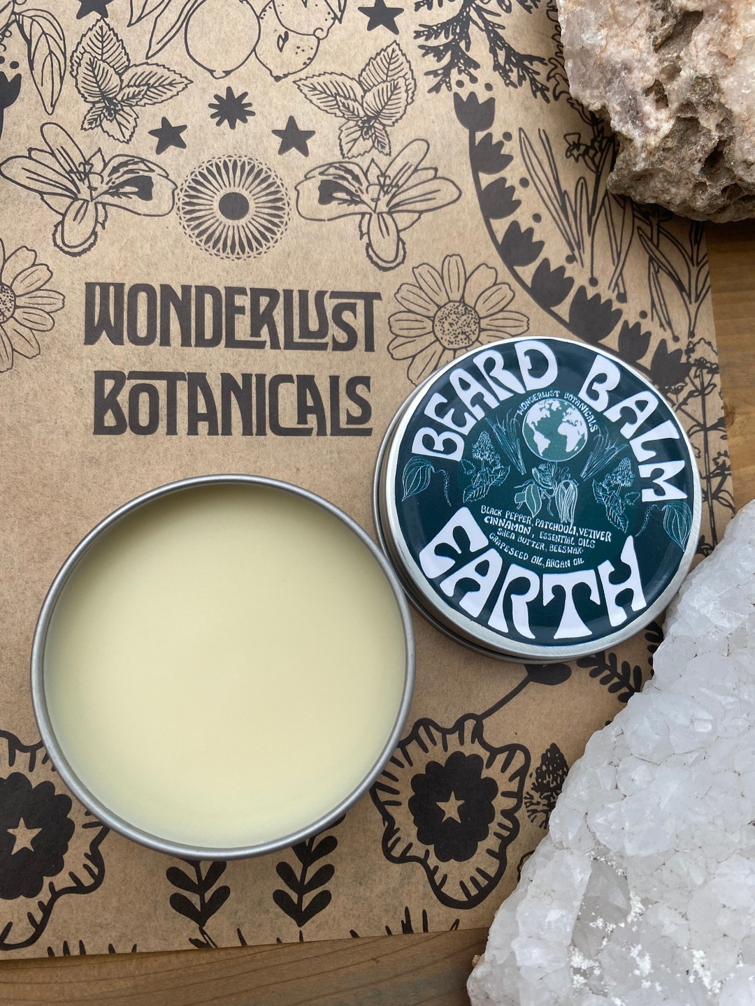 Earth Beard Balm, Argan Oil, Natural Skincare, Gift for Boyfreind, Dad ...