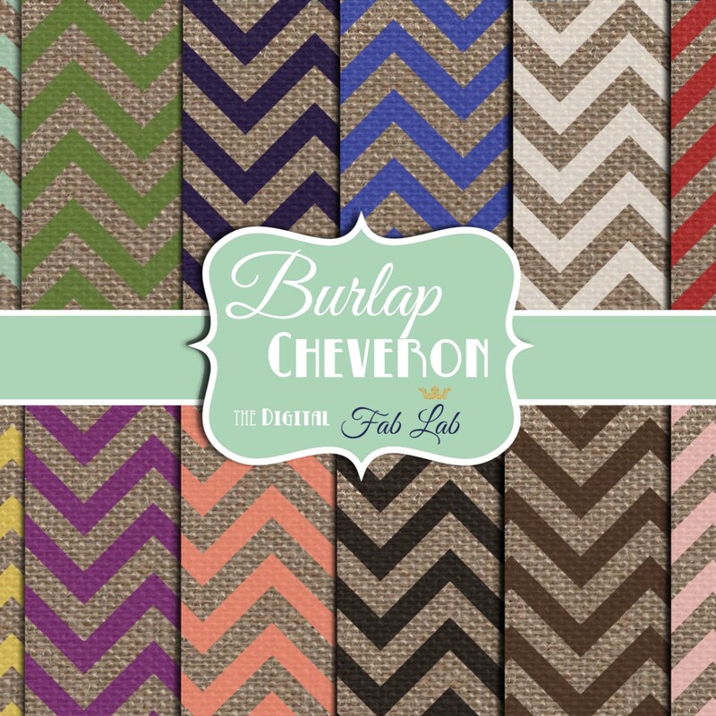 Burlap and Chevron - Etsy