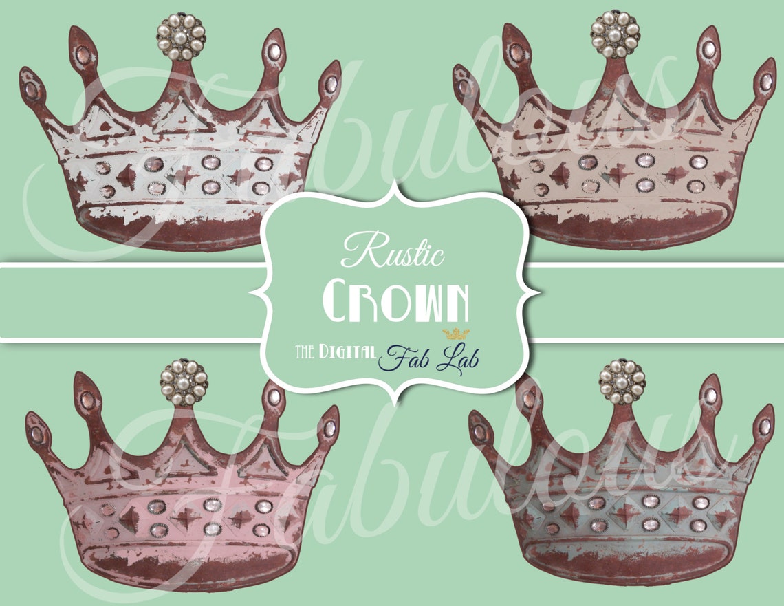 Rustic Vintage Crowns, Royalty, Queen, Embellishments, Clipart, Digital ...