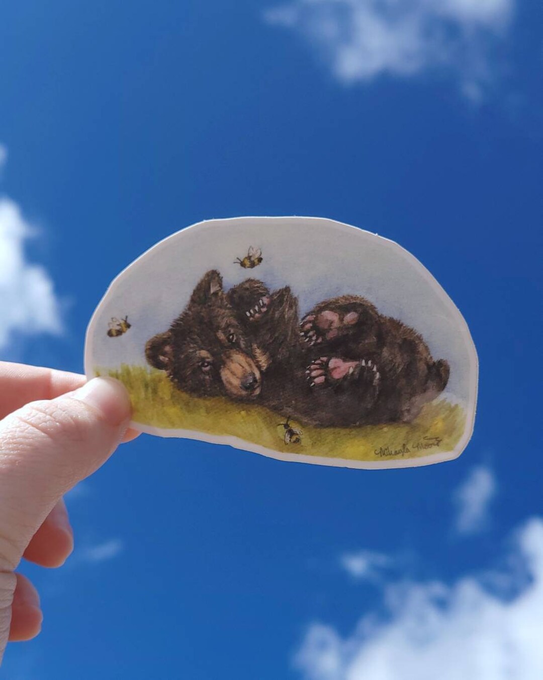 Bumblebee Friends Sticker 3.5x2 Inches | Watercolor Sticker for Laptop ...