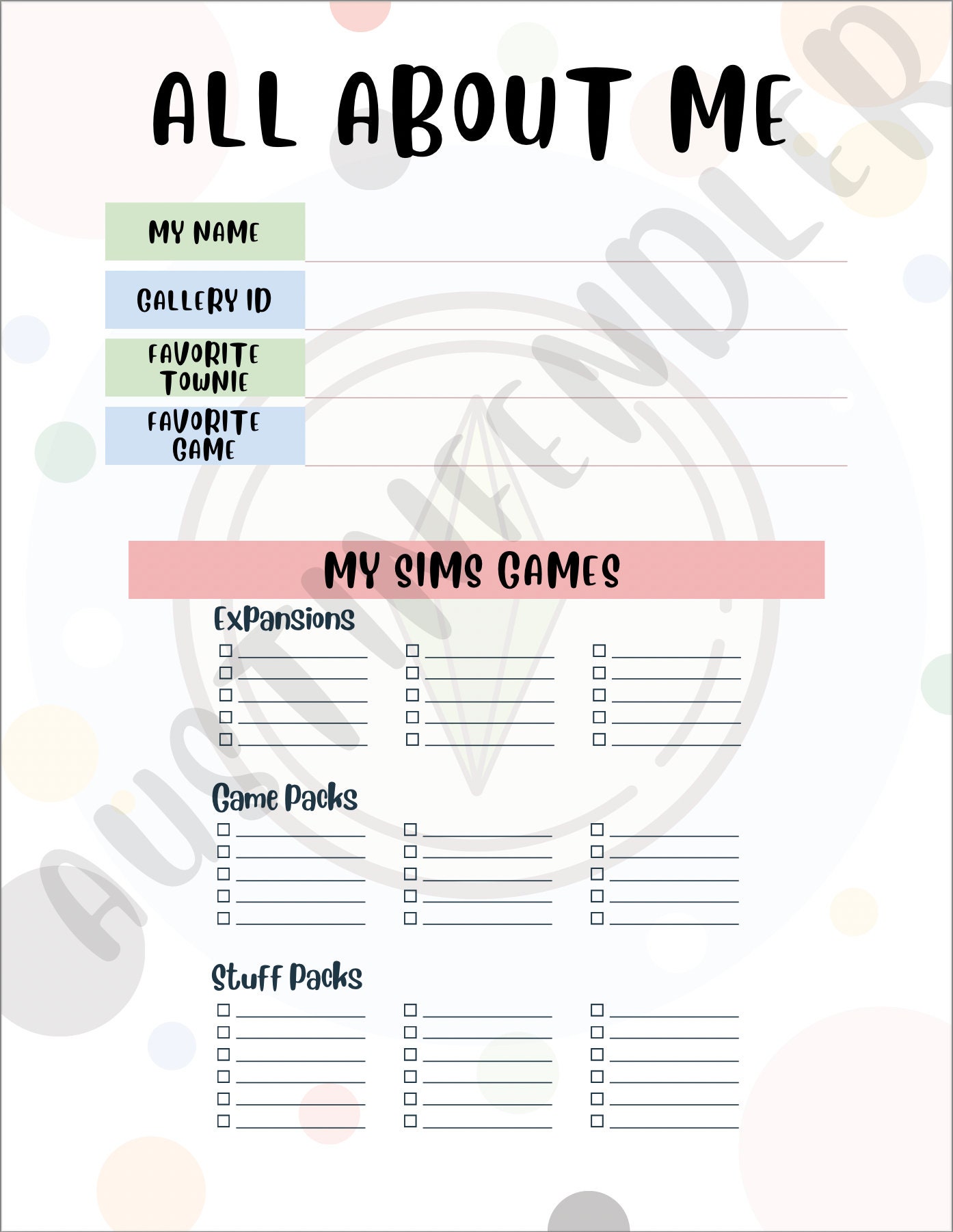 My Plumbob Planner (digital Planner) - Etsy