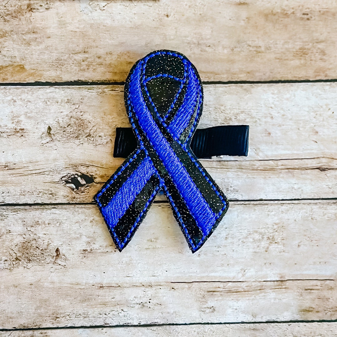 Thin Blue Line Awareness Ribbon Hair Clip or Headband - Etsy