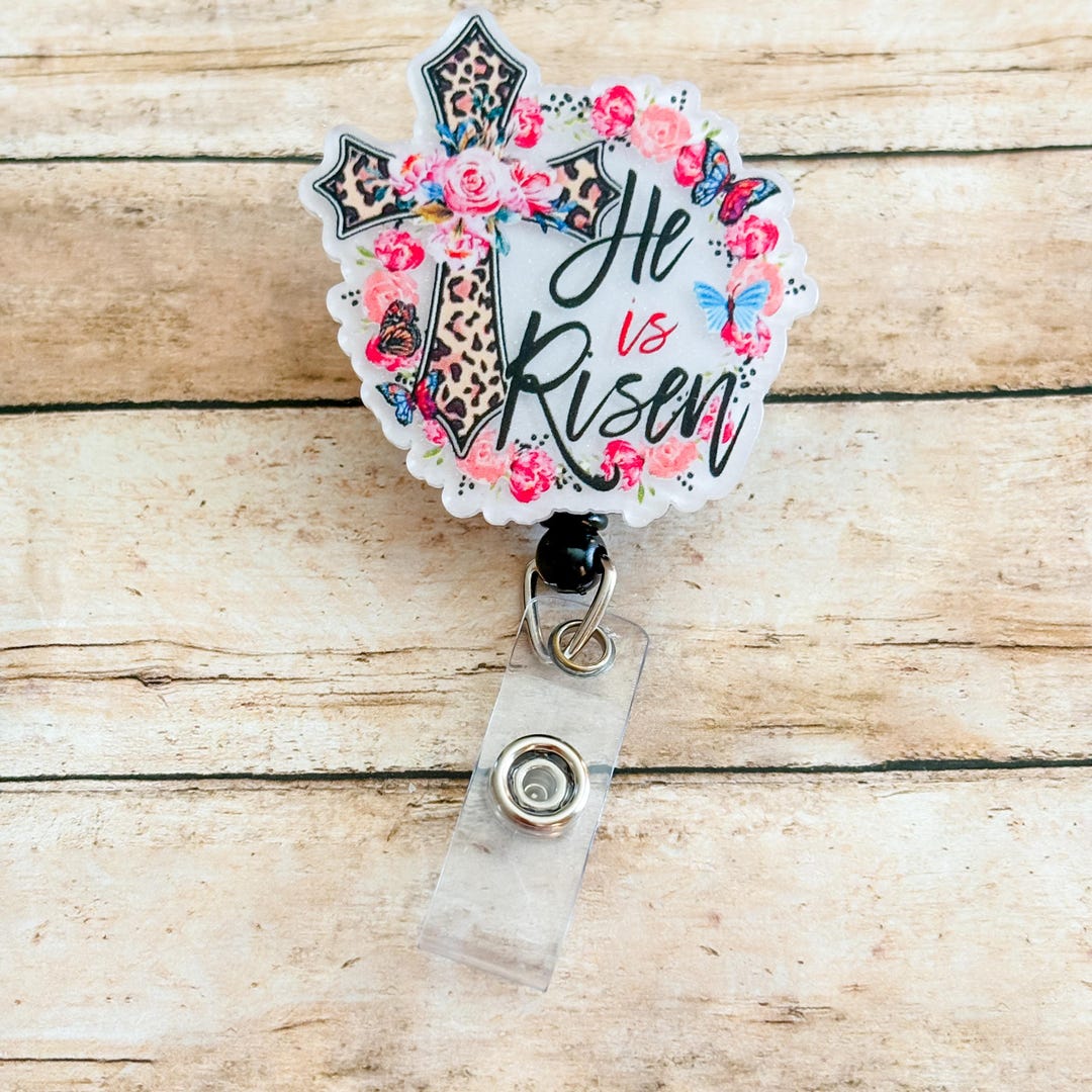 He is Risen Easter Badge Reel - Etsy