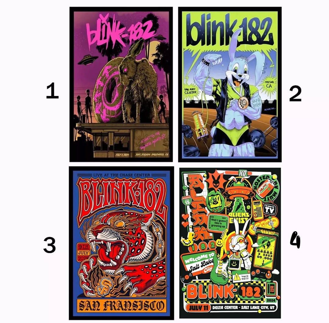 Custom Blink 182 Tour on July 2024 Poster, Home Decor - Etsy