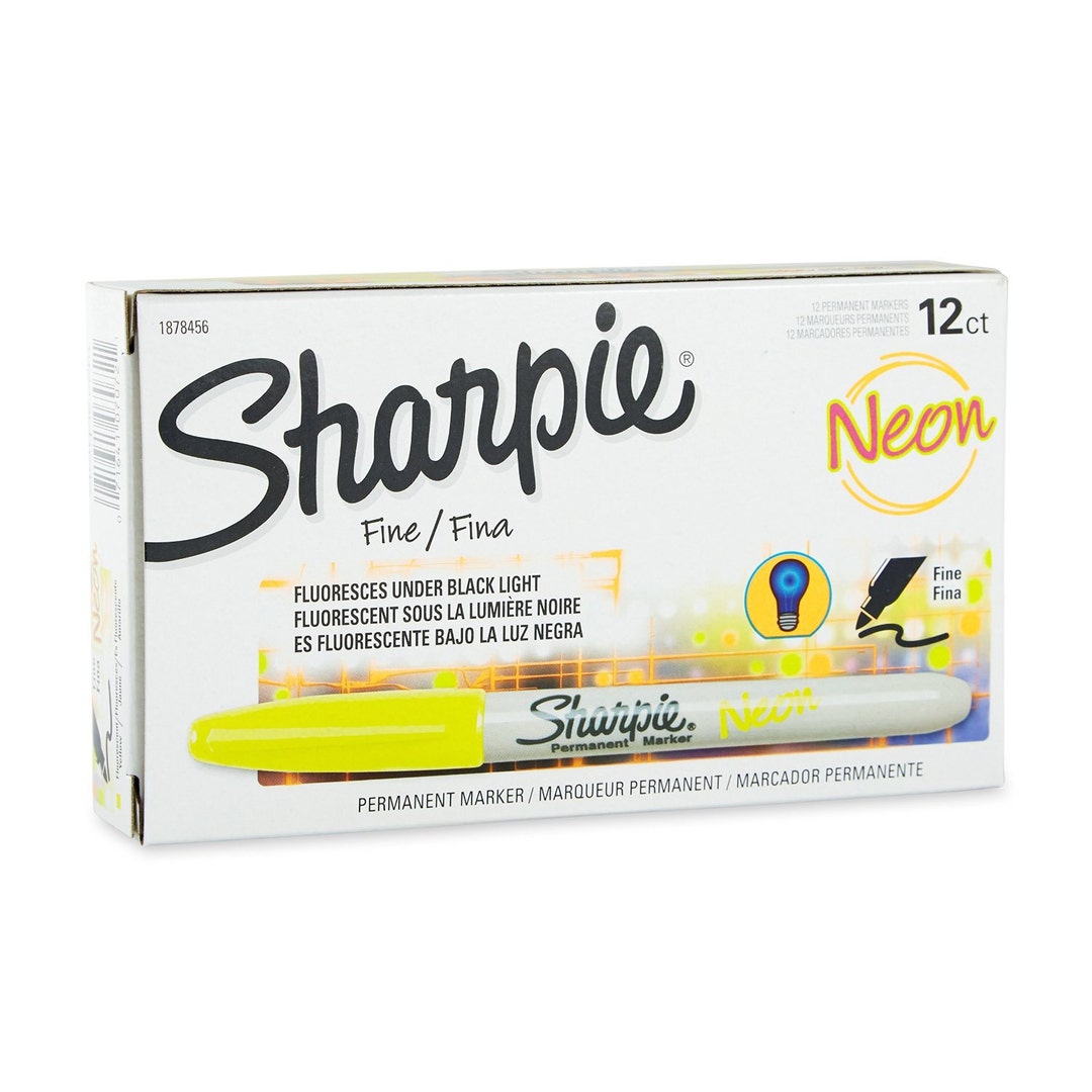 12 Neon Yellow Sharpie Markers, Fine Point; Illustration, Drawing ...