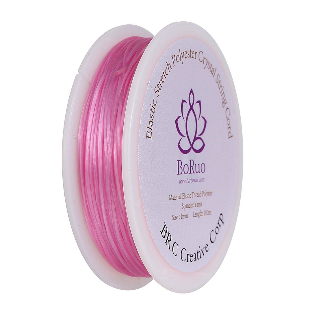 Pink Elastic Jewelry Making Stretch Cord. 1mm (.039 Inch) Diameter. 60 ...