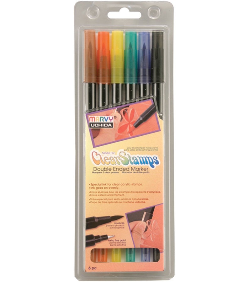 6 Pastel Uchida Markers, Uchida Marvy Markers, Le Plume 2 II, Double ...