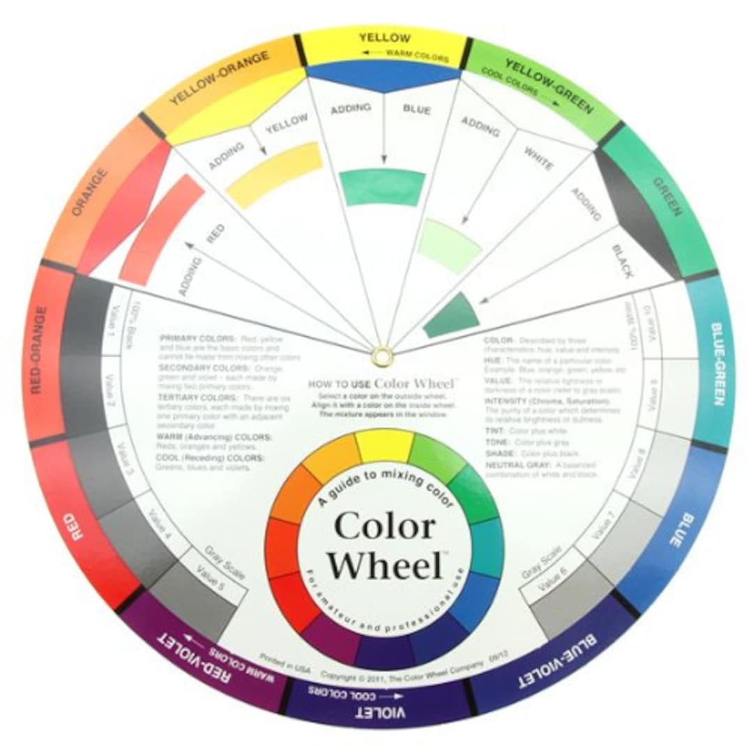 Large Artists Color Wheel, Mixing Guide; Great for Matching Colors in ...