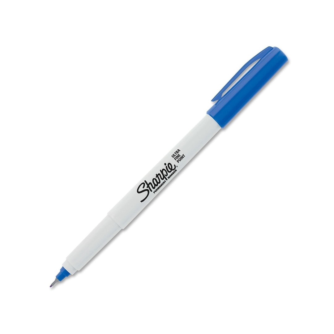 Blue Sharpie Ultra Fine Point Permanent Markers, Box of 12; Drawing ...