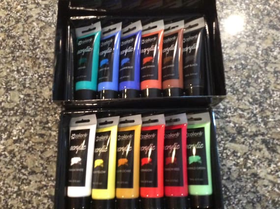 Acrylic Paint Set 12 Tubes Acrylic Paint Art Set Extra Large | Etsy