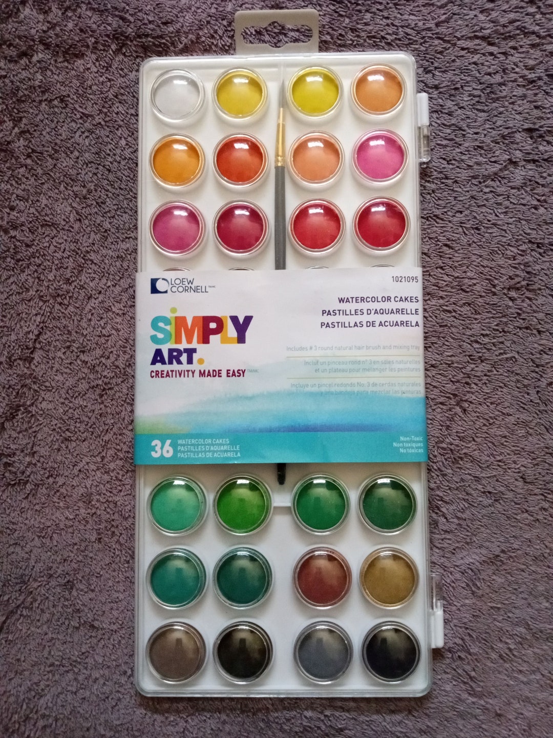 36 Watercolor Cakes, Loew Cornell Watercolor Cake, Watercolor Painting ...