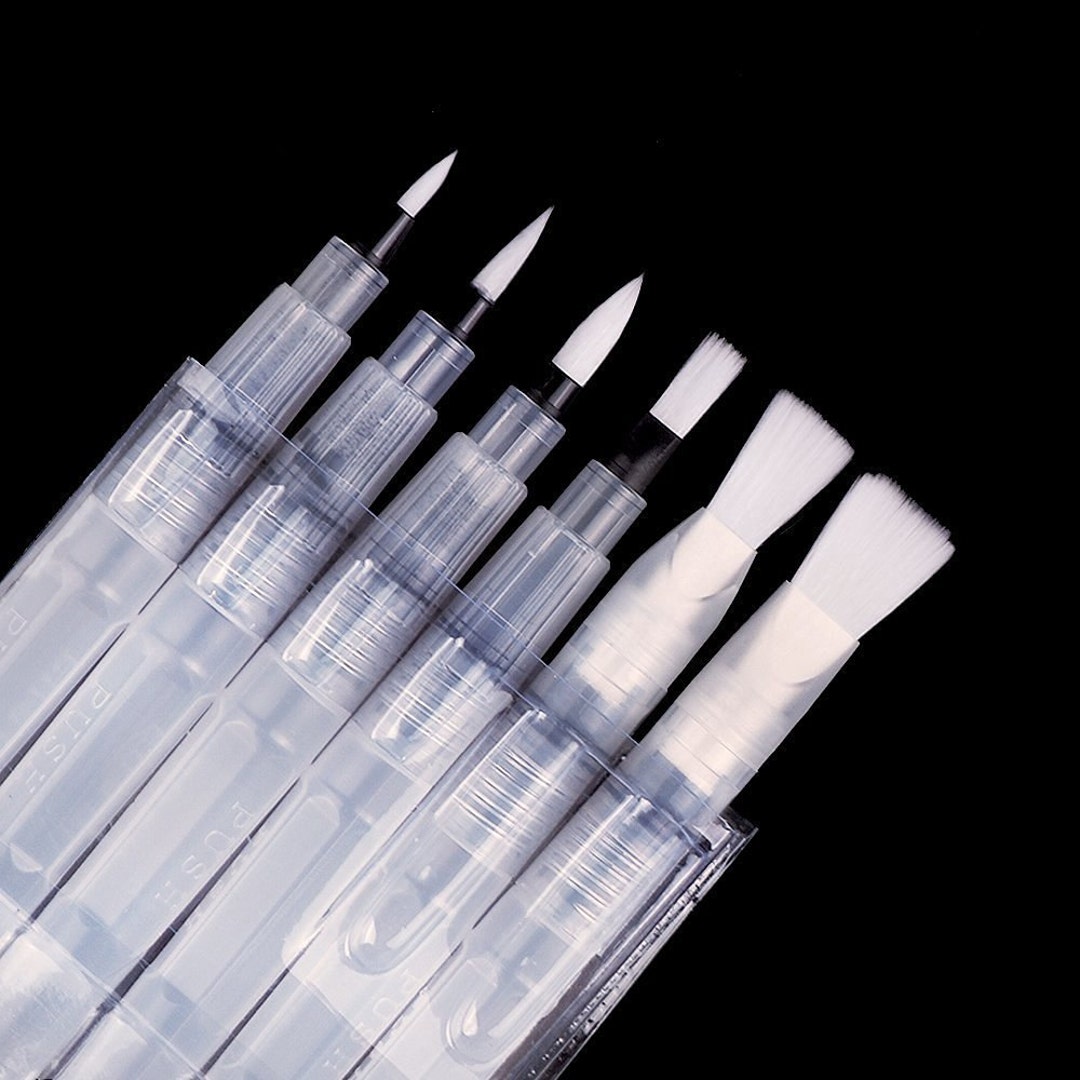 6 Portable Water Brushes, Watercolor Brushes, Refillable Water Brush ...