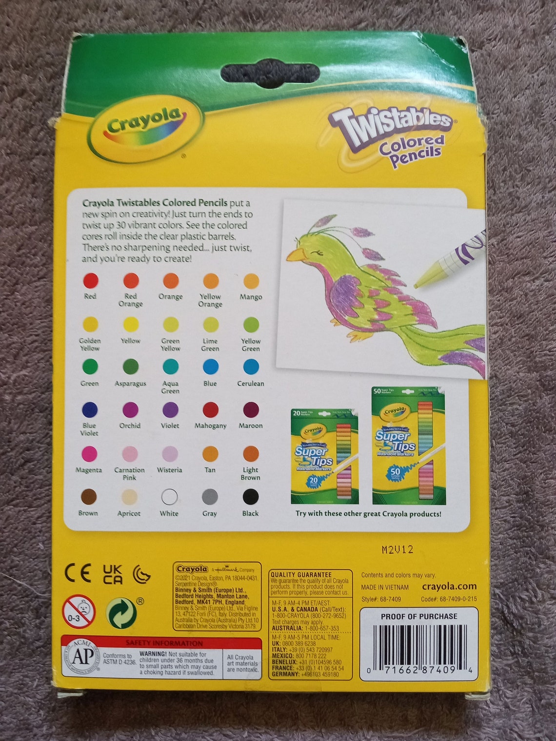 30 Crayola Twistables Colored Pencils; Adult Coloring Books, Drawing ...