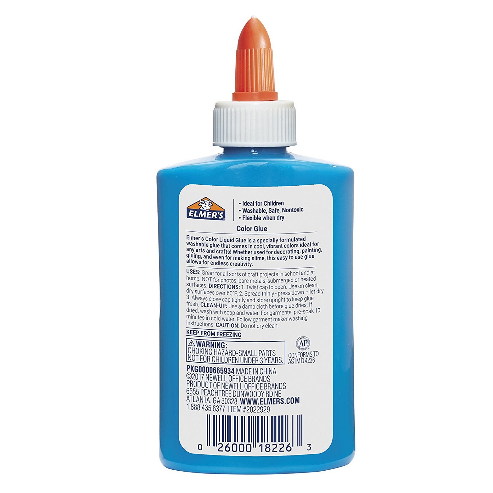 Blue Elmer's Liquid Washable Color Glue, Washable Adhesive, 5oz ...