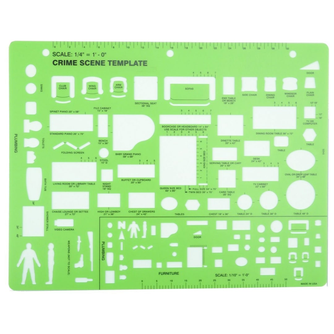 Crime Scene Drawing Template Stencil, Lettering Guide; Greeting Cards ...