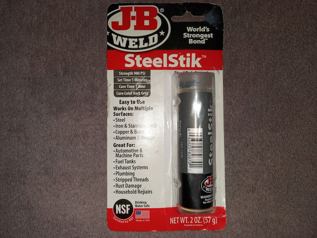 2oz, 56g J-B Weld Steelstik Steel Reinforced Epoxy Putty Stick, Hand ...