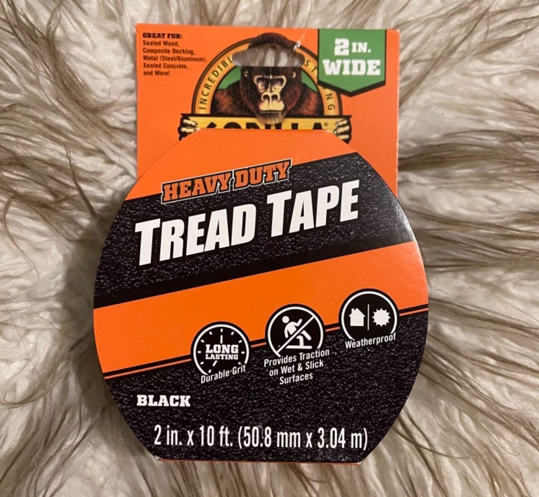 Gorilla Anti-slip Slip Resistant Heavy Duty Tread Tape, 2" X 10' 5cm X ...